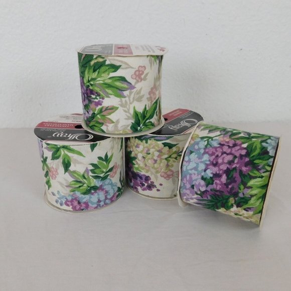 Offray | Office | Offray Craft Ribbon Floral Lot Of 4 Purple Flowers ...